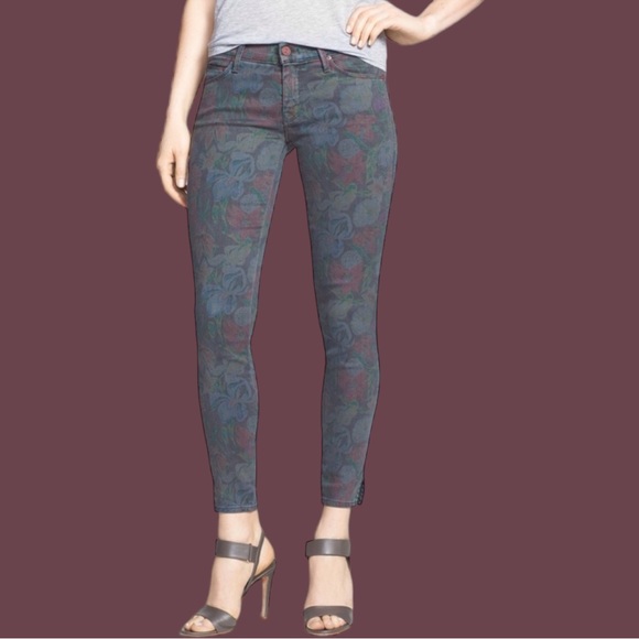 MOTHER | Jeans | Mother The Vamp Ghost And Roses Cropped Skinny Jeans ...